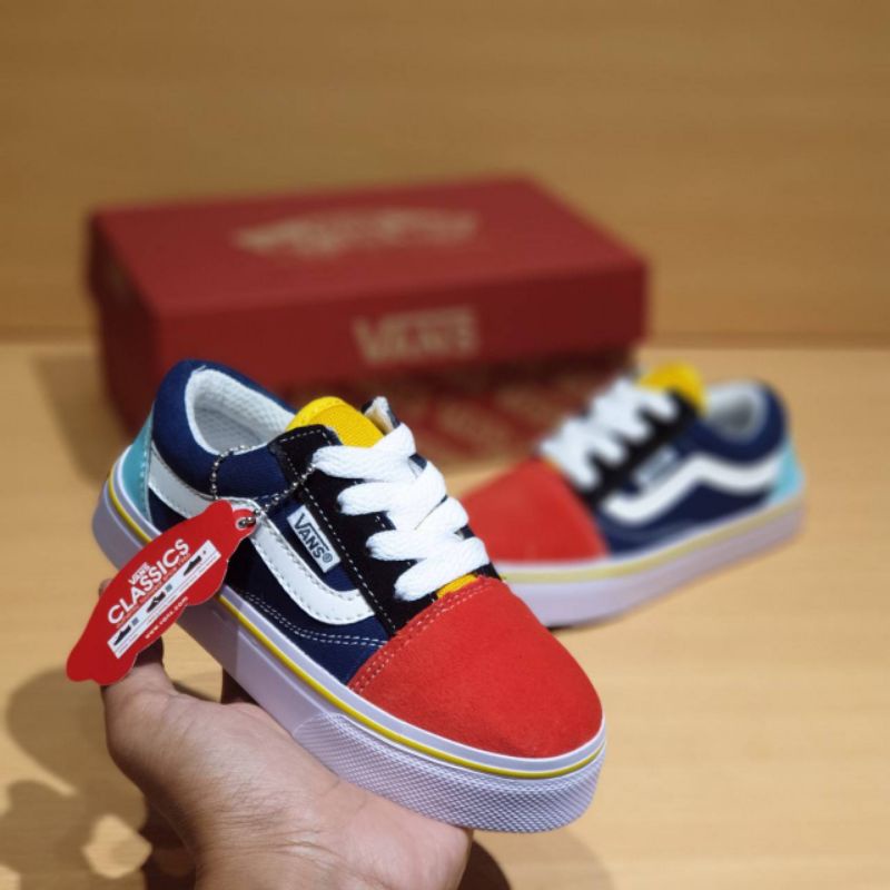 Jual Sepatu Vans Anak Mario Biru Putih Model Tali | Shopee Indonesia