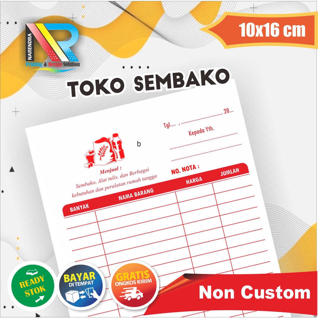 Jual Nota Toko Sembako Kelontong Siap Pakai | Ukuran 1/4 Folio NCR 2 ...