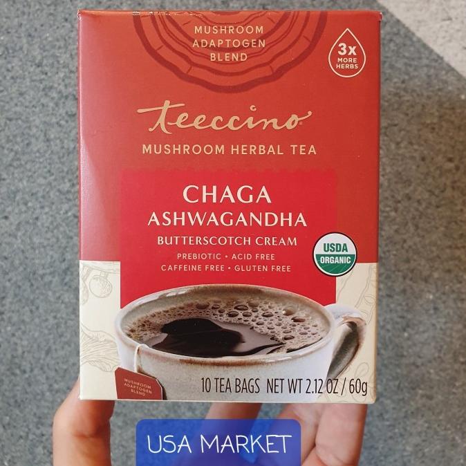 Jual Teeccino Mushroom Tea Chaga Ashwagandha Organic Teh Jamur 10 Tea ...