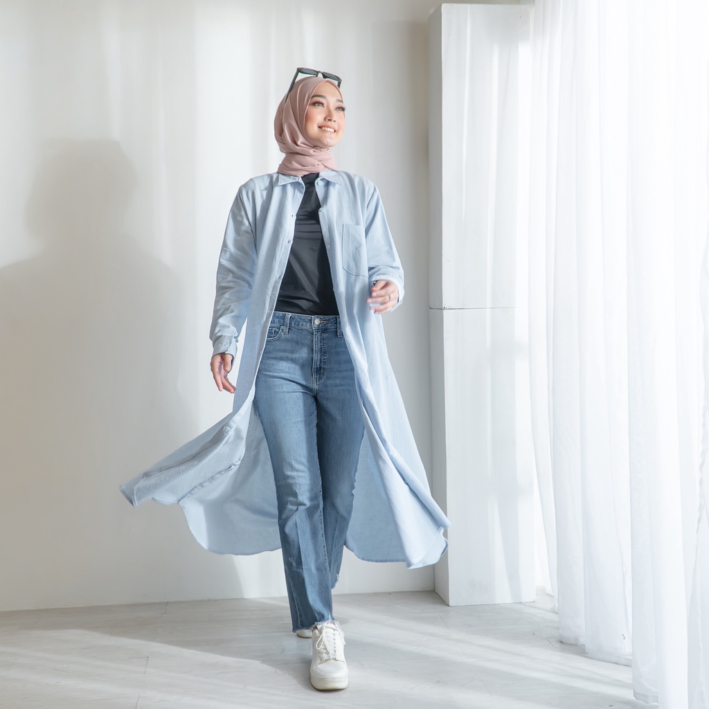Jual TUNIK LINEN / TUNIK POLOS / LONG OUTER / LONG TUNIK / BASIC TUNIK ...