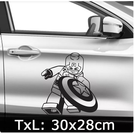 Jual Stiker Mobil Super Hero Captain America Lego vinyl Car Sticker ...