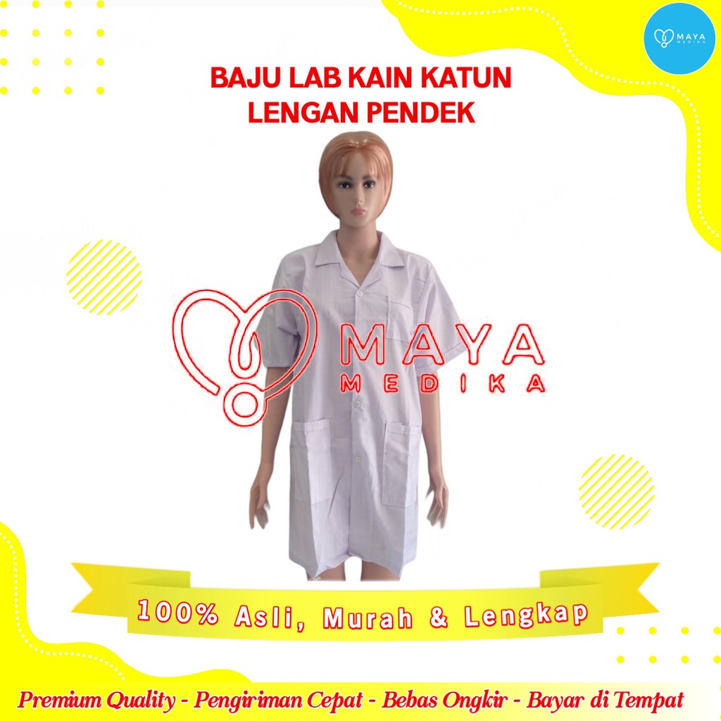 Jual Baju Laboratorium Kain Katun Lengan Pendek | Shopee Indonesia