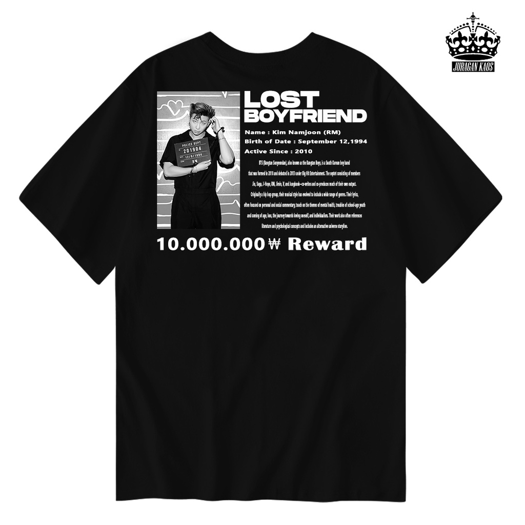 Jual Kaos BTS ARMY TAEHYUNG Lost Boyfriend Cotton Combed 30s / Baju Bts ...