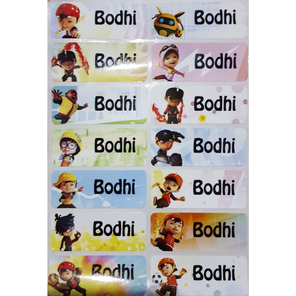 Jual LABEL NAMA BOBOY BOY waterproof anti air sticker nama anak ...