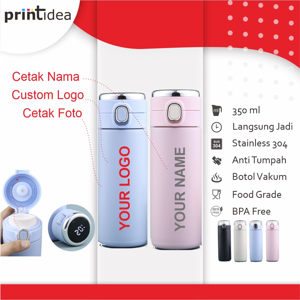Jual Custom Tumbler Minum Cetak UV Niagara Suhu Digital Botol Minum Gaul Trend Souvenir Promosi ...