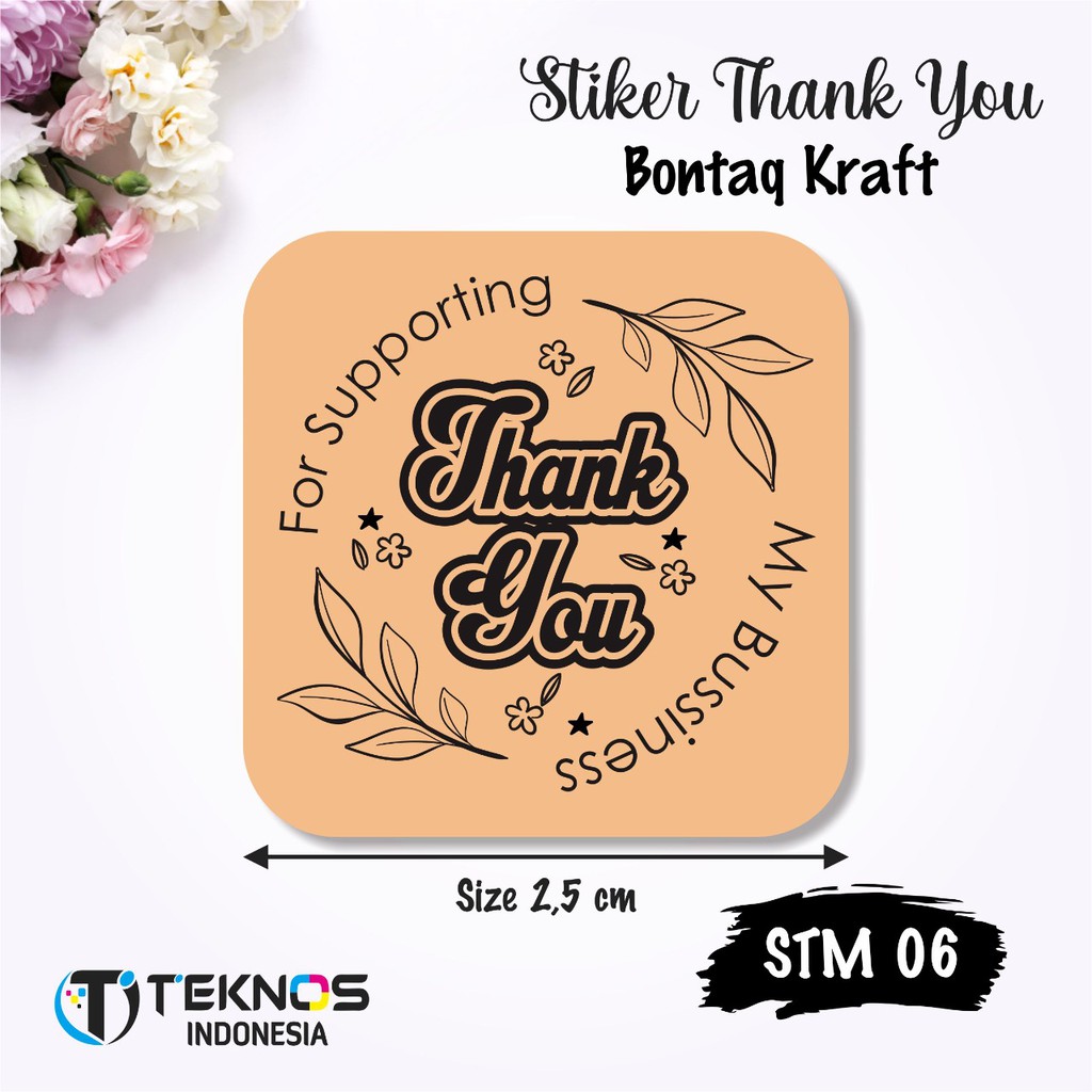 Jual STIKER LABEL THANK YOU KRAFT MINI KOTAK ROUND ~ STM 06 | Shopee ...