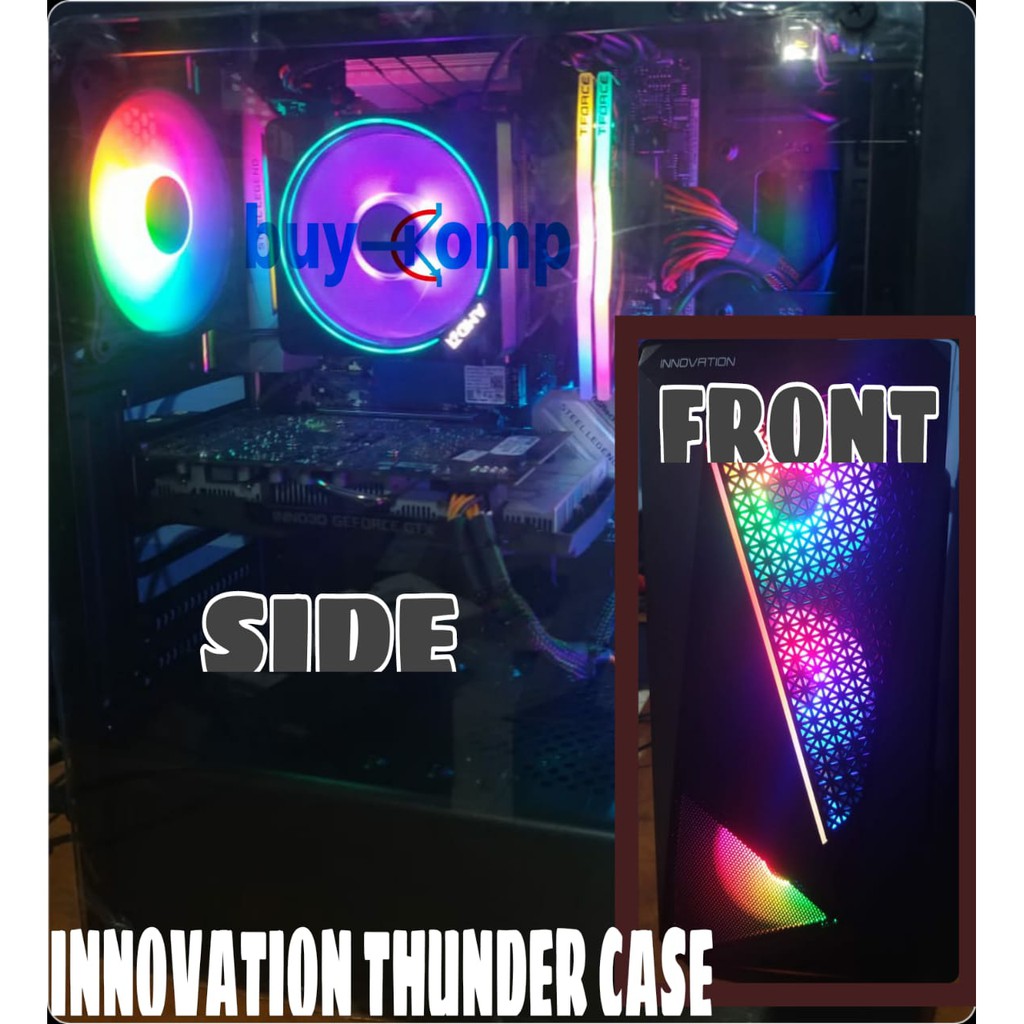 Jual PC CASE RGB Innovation Thunder RGB - support ATX mATX | Shopee ...