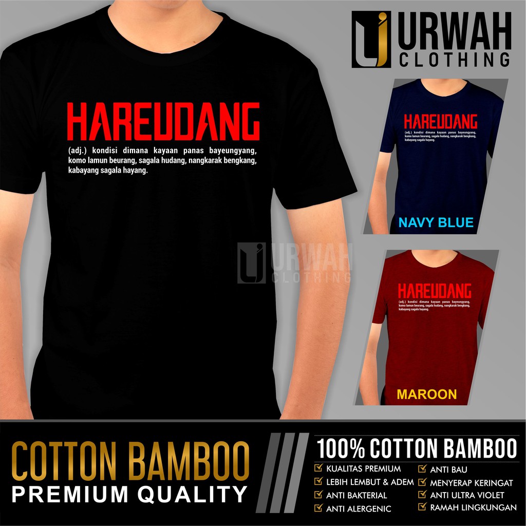 Jual Kaos Sunda Hareudang Gerah Cotton Bamboo | Shopee Indonesia