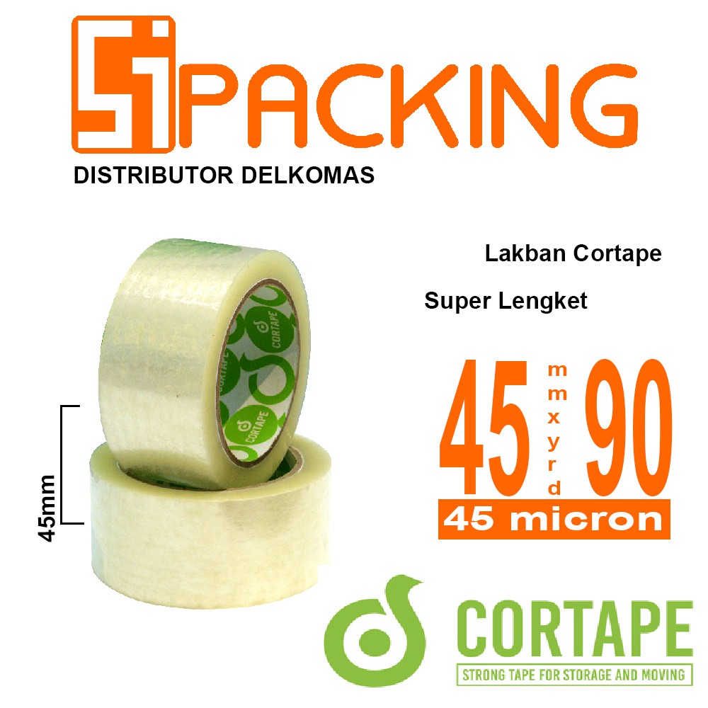 Jual Lakban Bening Cortape Isolasi Selotip Packing Ukuran 45mm X 90yard ...