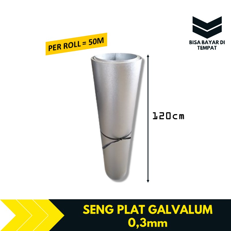 Jual Seng Plat Galvalum Anti Karat 0,3mm 120cm 1 Roll 50 Meter | Shopee ...