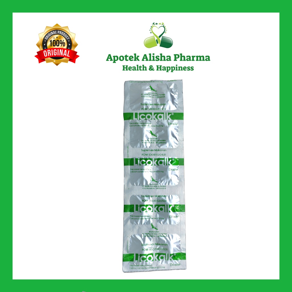 Jual Licokalk Kaplet Box isi 100 dan Strip isi 10 Vitamin Promil Ibu ...