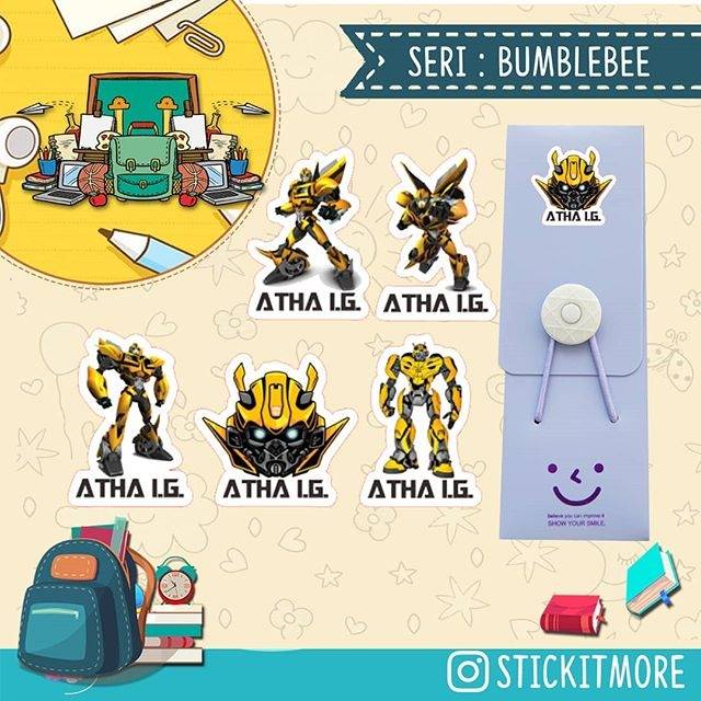 Jual Sticker Label Nama Waterproof Bumblebee | Shopee Indonesia