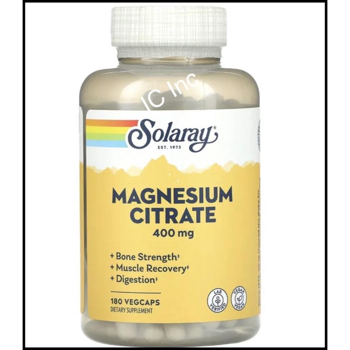 Jual Solaray Magnesium Citrate 400 Mg Per Serving, 180 Veg Caps ...