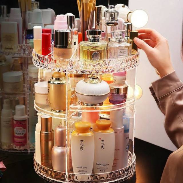 Jual Rak kosmetik putar diamond | Shopee Indonesia
