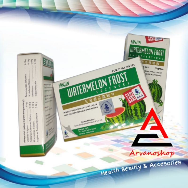 Jual SANJIN WATERMELON FROST LOZENGES INSUF (ED 3/2026) | Shopee Indonesia