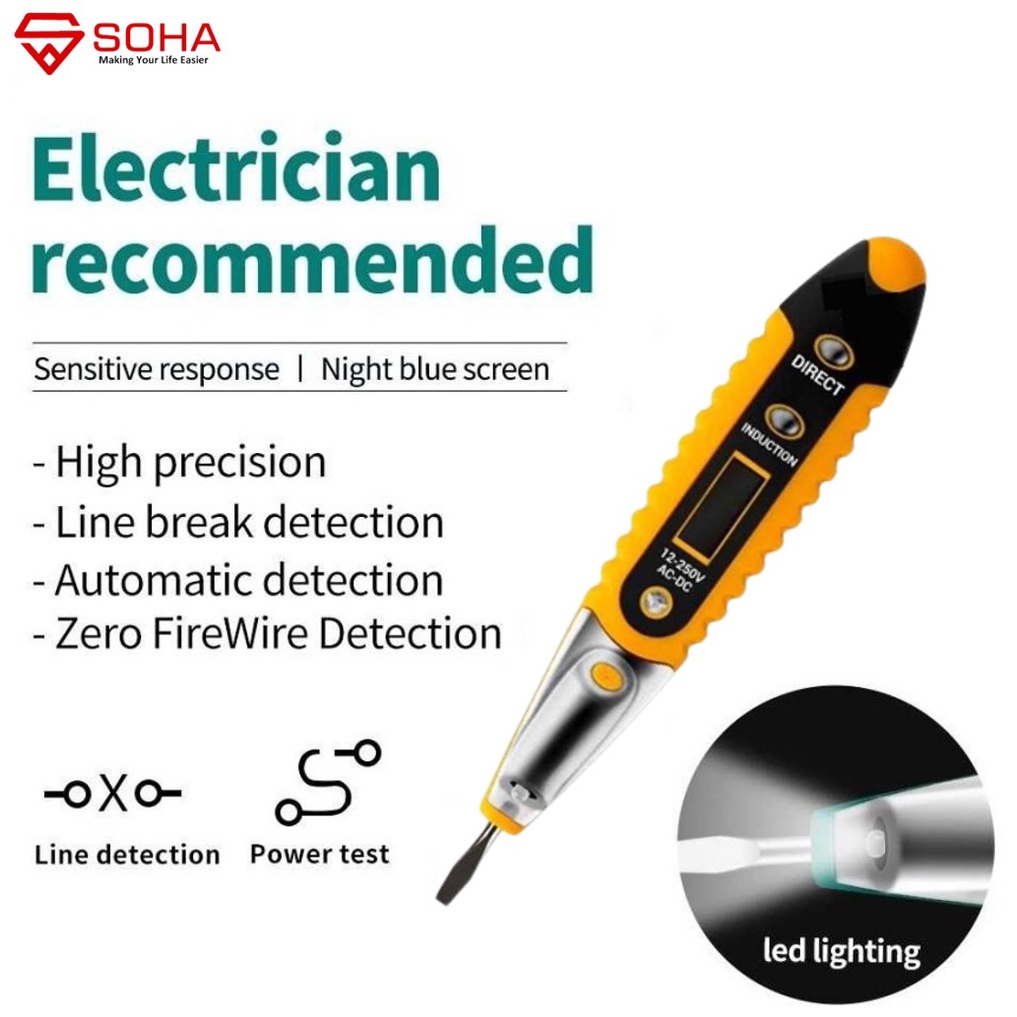 Jual TK-06 Obeng Tespen Test pen AC DC LCD Digital Display Voltage Test ...