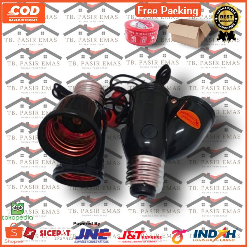 Jual COD Termurah fiting saklar tarik 2 lampu, fitting lampu tarik, fiting gantung tarik ...