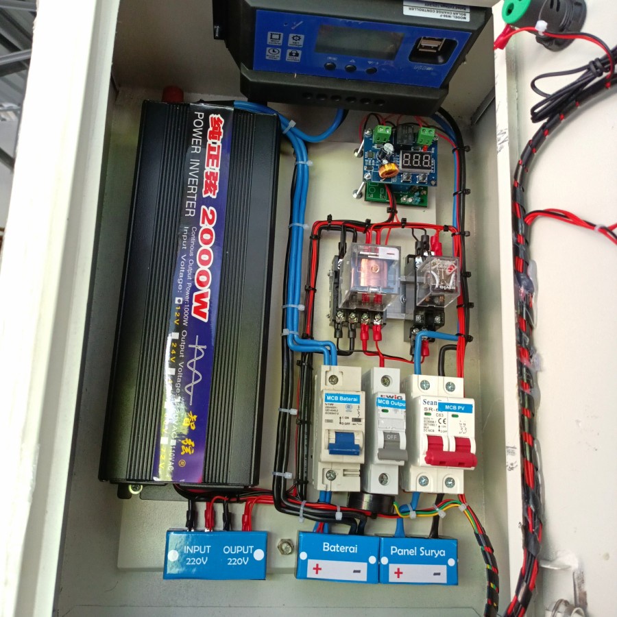 Jual paket box panel PLTS 2000w PSW ATS solar panel surya pure sine ...
