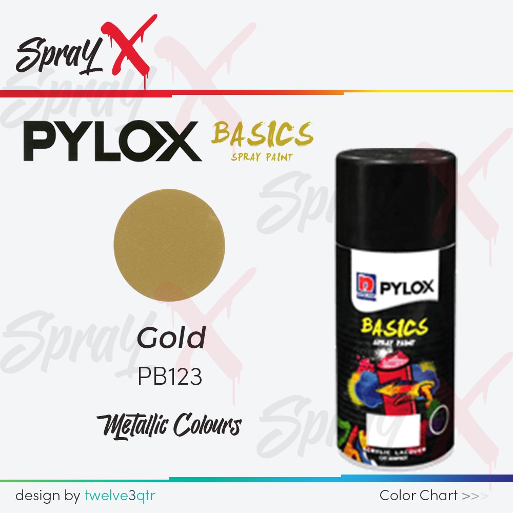 Jual PYLOX BASICS METALLIC GOLD 123 / EMAS STANDAR PB123 300ML - CAT ...