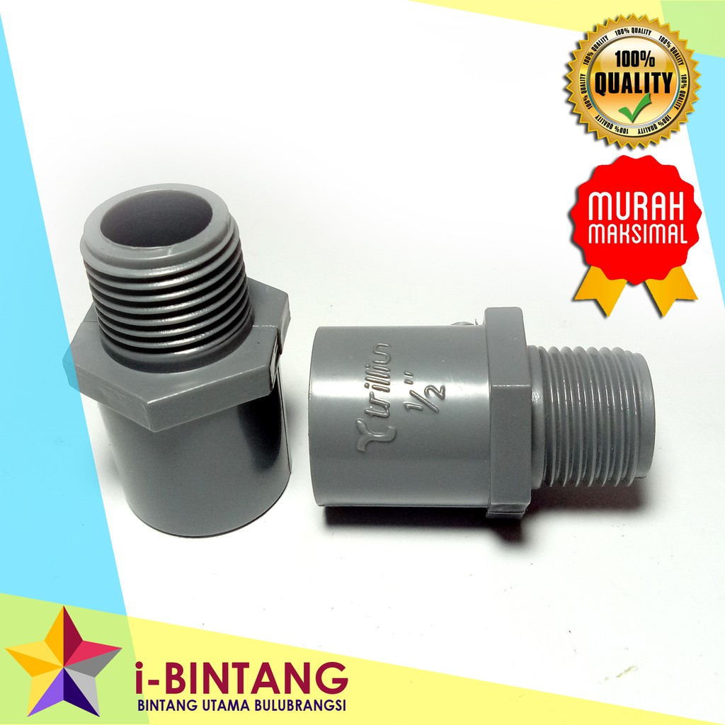 Jual SDL 1/2 SOK DRAT LUAR SAMBUNGAN PIPA PVC | Shopee Indonesia