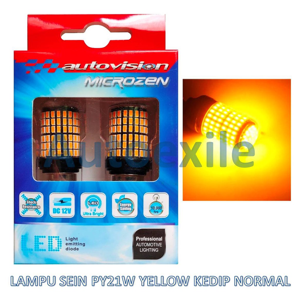 Jual Autovision Microzen LED S25 PY21W 1156 Bau15S Kuning Lampu Sein ...