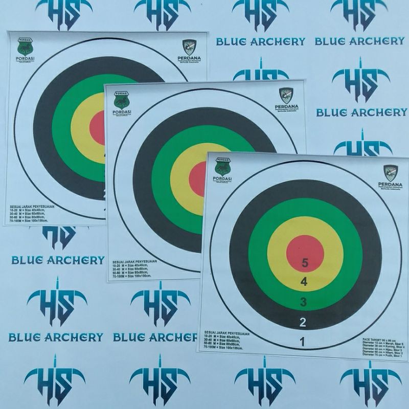 Jual Face target panahan horsebow Pordasi perdana ukuran 40cm x 40cm ...