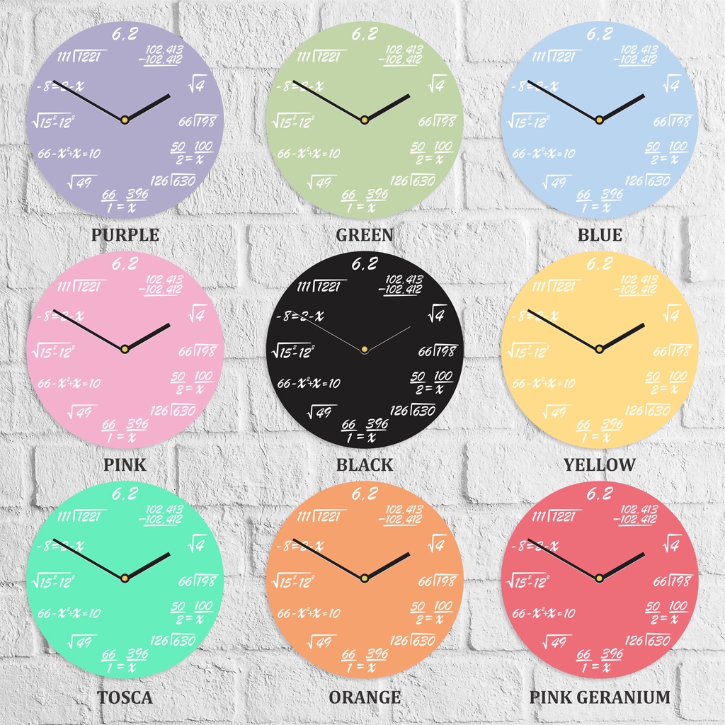 Jual Jam Dinding Kayu Rumus Matematika Wall Clock Math Design Unik ...