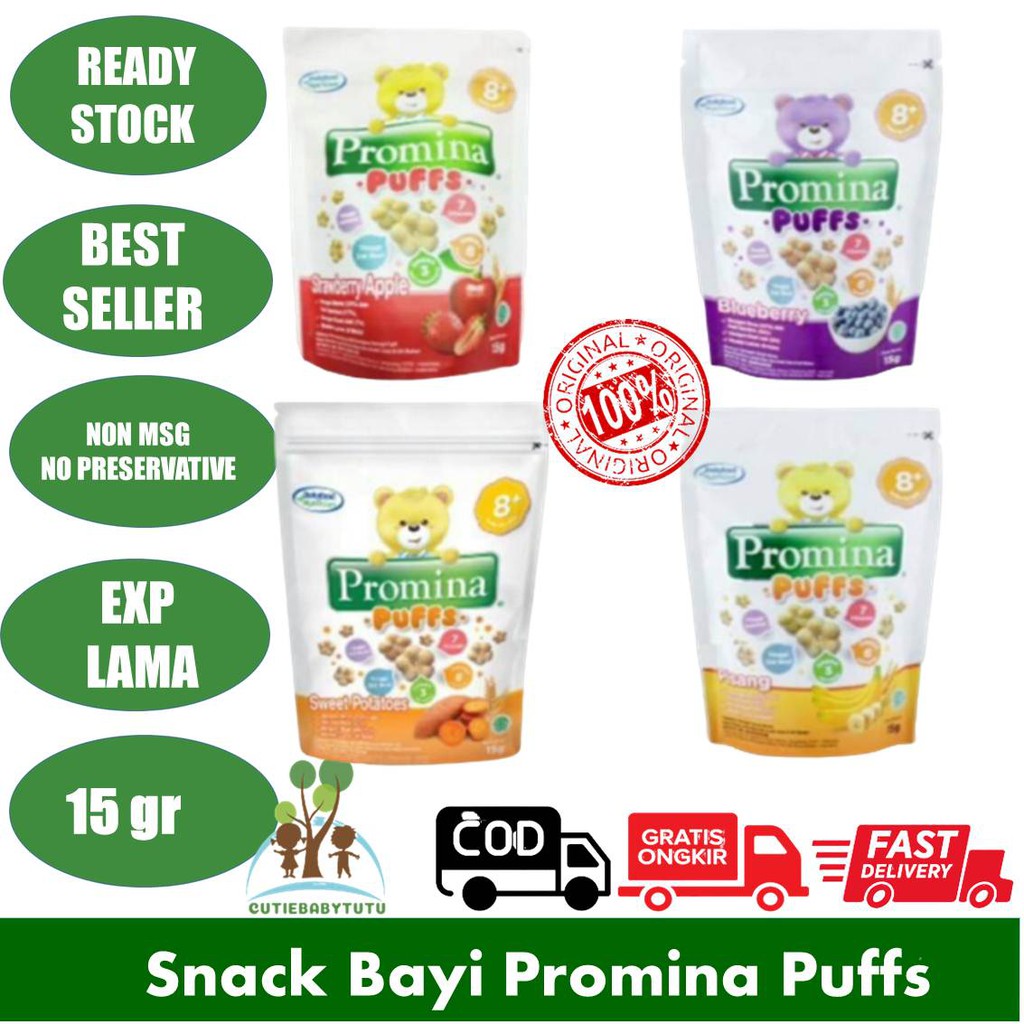 Jual PROMINA PUFFS BLUEBERRY BANANA STRAWBERRY BISKUIT BAYI PUFF ...