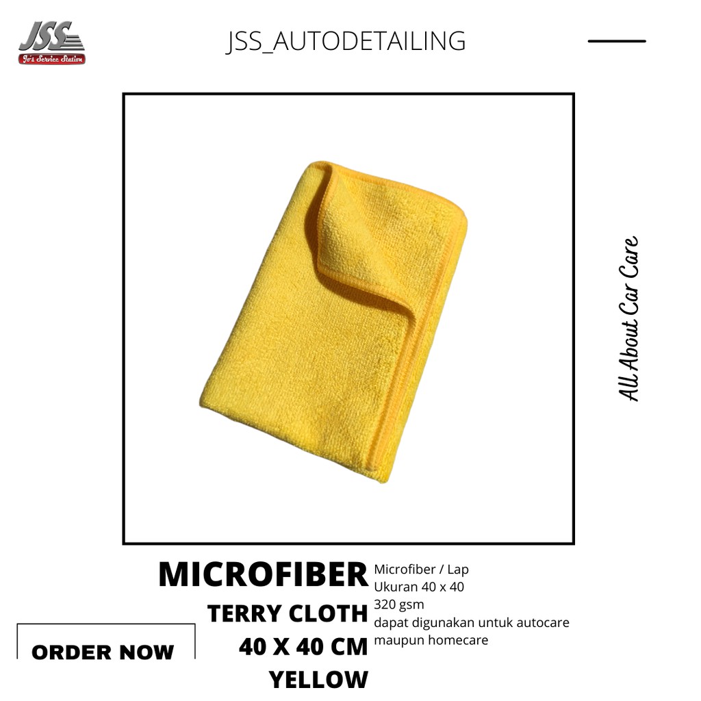 Jual Kain Lap Murah Microfiber Terry Cloth 40 x 40 cm warna Kuning ...