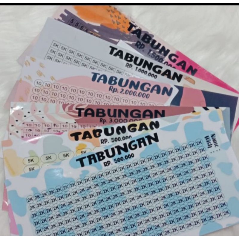 Jual stiker tabungan target viral Tik tok, stiker tabungan target size ...