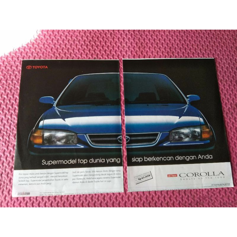 Jual Iklan Jadul Mobil Toyota Corolla dari dua halaman terpisah Copotan ...