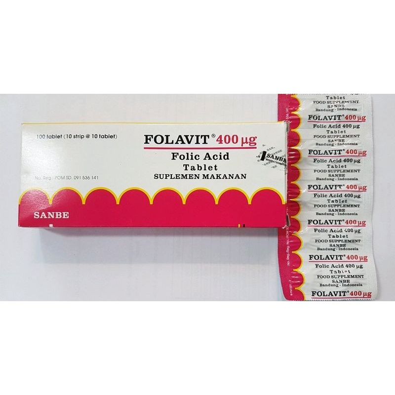 Jual FOLAVIT 400 mcg Box isi 100 - Asam Folat - Folic Acid - Suplemen ...