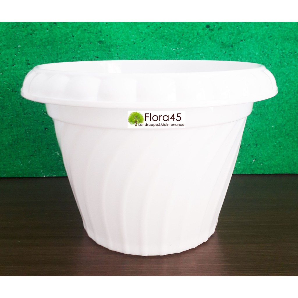 Jual Pot Tanaman dan Bunga Plastik Putih diameter 25cm | Shopee Indonesia
