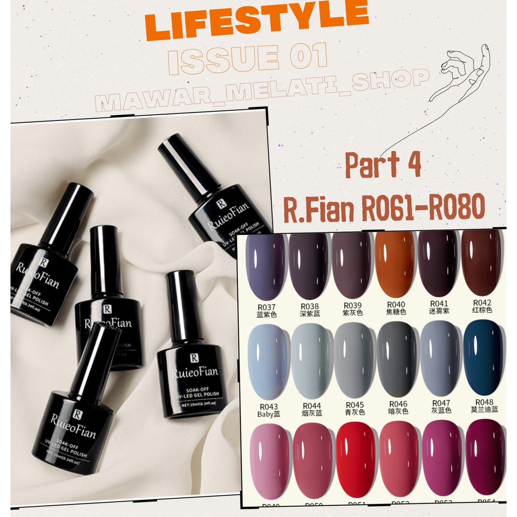 Jual (R.Fian R151-R0174) Nail UV gel kutek gel polish uv nail gel 10ml ...