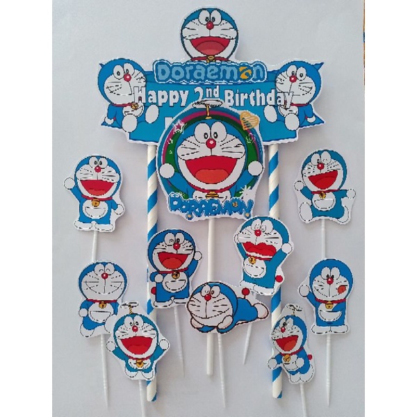 Jual TOPPER CAKE GAMBAR DORAEMON CUSTOM NAMA - HIASAN KUE ULANG TAHUN ...
