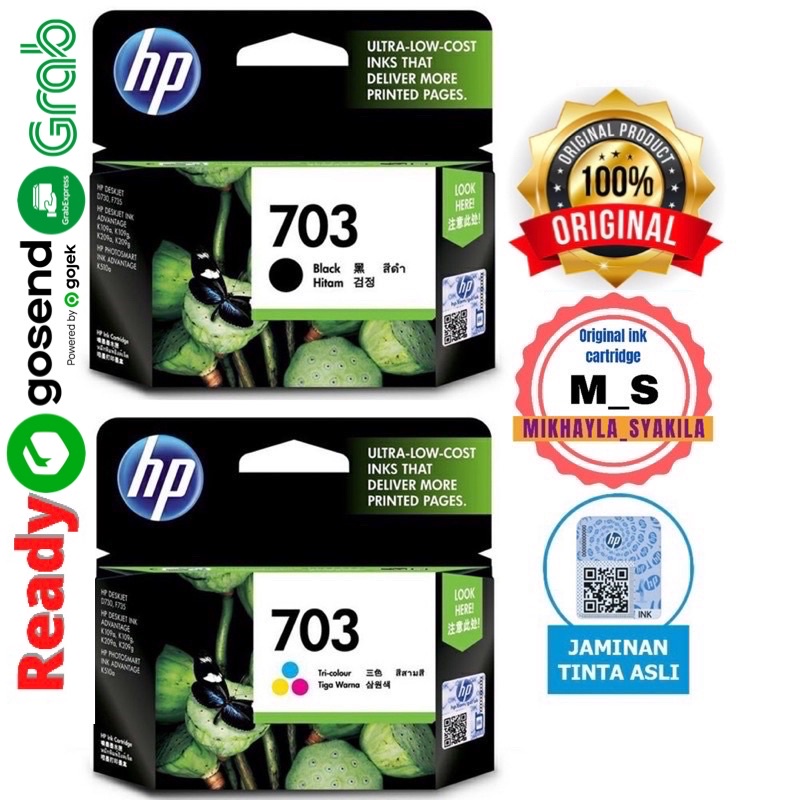 Jual Cartridge HP 703 Black / Colour Original Tinta Printer | Shopee Indonesia