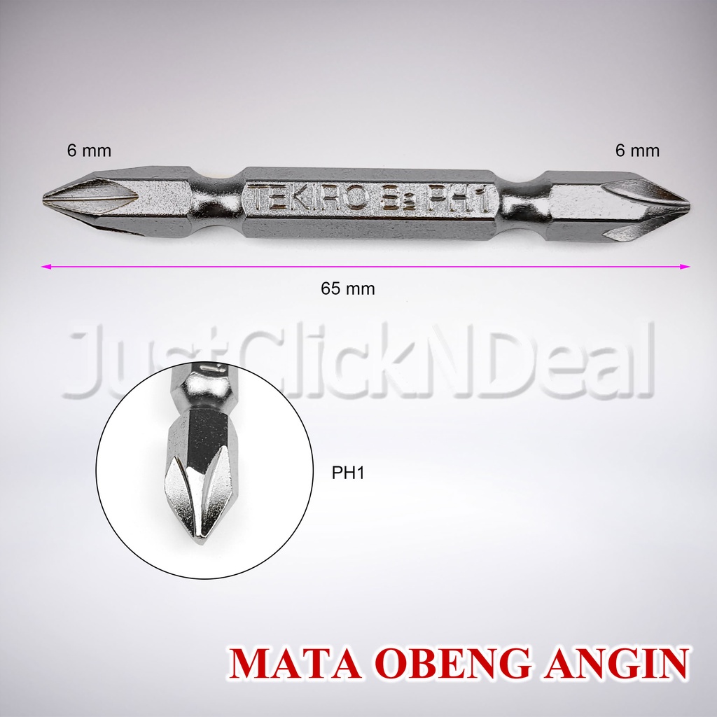 Jual Tekiro Mata Obeng Angin Plus Minus PH1 PH2 Double Ended Bits ...