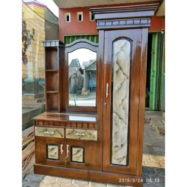 Jual Meja rias tolet kayu jati plus almari | Shopee Indonesia