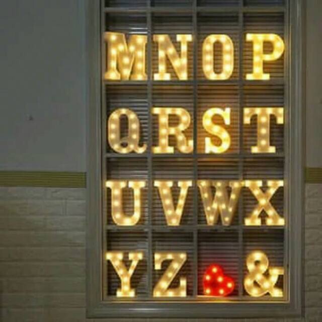 Jual [READY TERMURAH] Lampu led huruf 22cm marquee lamp alphabet lamp ...