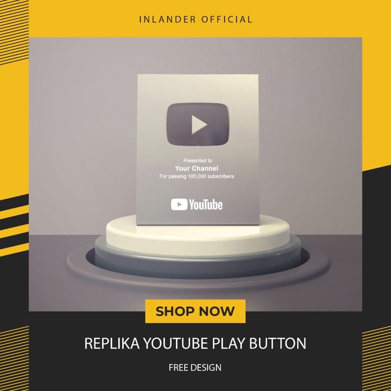 Jual Replika Youtube Silver Play Button / Youtube Gold Button AKRILIK ...