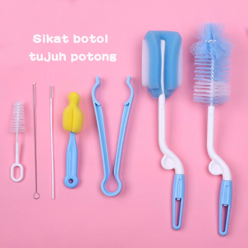 Jual HIPPO LAND Sikat Sponge Pembersih Dot Botol Bayi 1 Set 6pcs Sikat ...