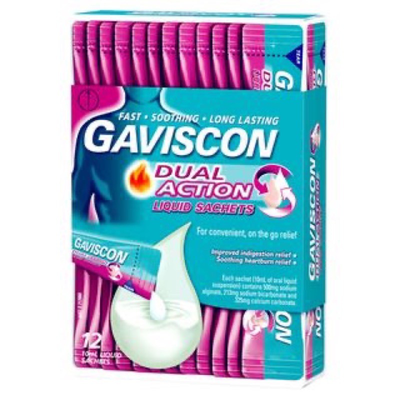 Jual GAVISCON DUAL ACTION LIQUID SACHET - READY STOCK | Shopee Indonesia