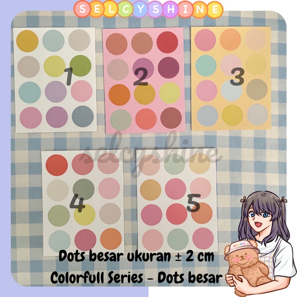 Jual [SELCYSHINE] 1 Lembar Sticker Dots / Sticker Lingkaran / Sticker ...