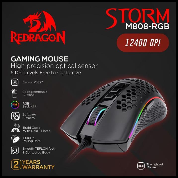 Jual Redragon Gaming Mouse Rgb Storm - M808-Rgb | Shopee Indonesia