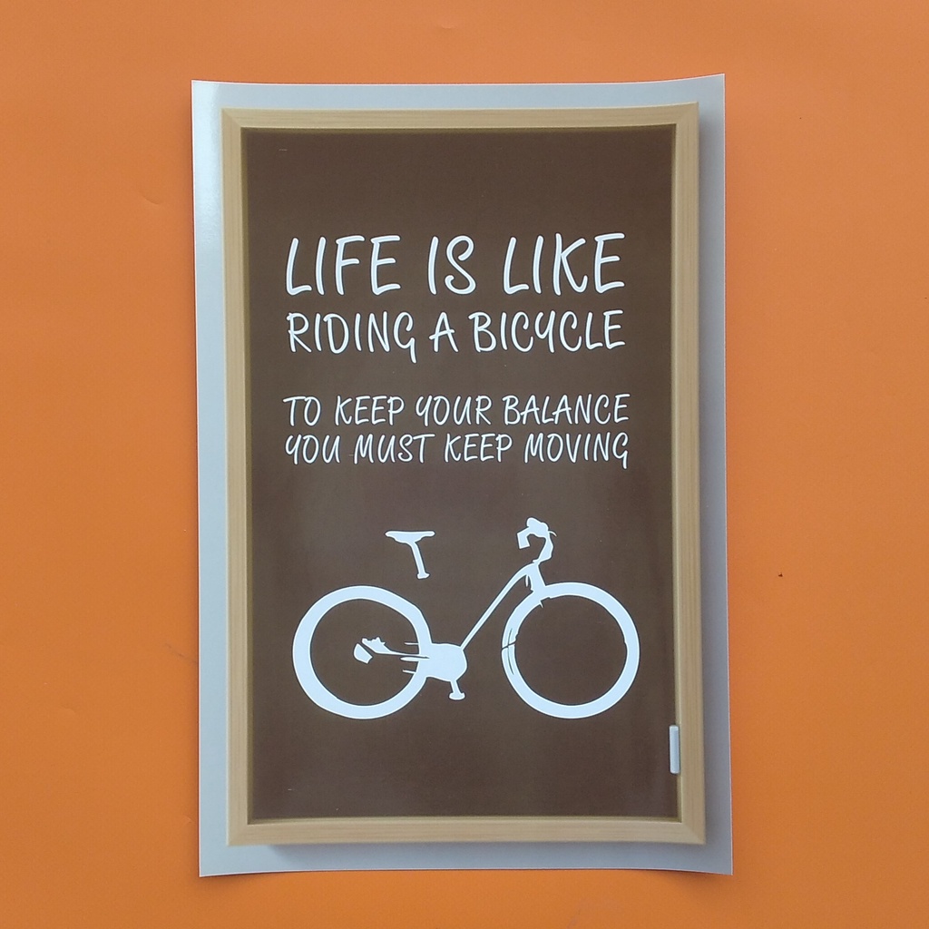 Jual Poster Quote: Life is like riding bicycle, Poster Quotes, LAMINASI ...