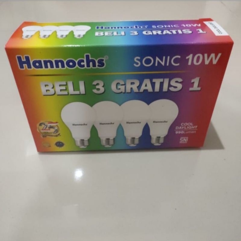 Jual HANNOCHS Sonic Lampu LED Bulb 10W Bohlam 10 watt PUTIH - PAKET 10W isi 4 | Shopee Indonesia