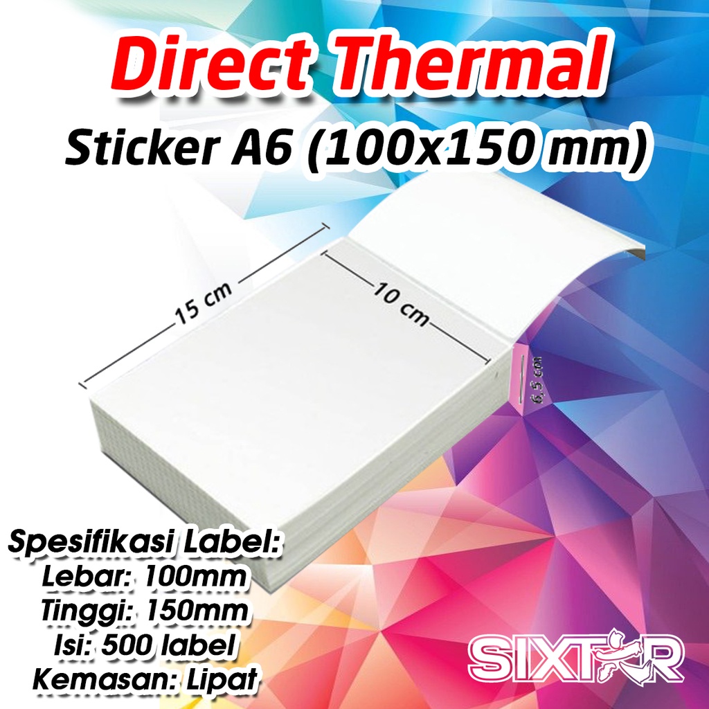 Jual Direct Thermal Label Sticker 100x150x500 100x150 mm 10x15 cm A6 ...