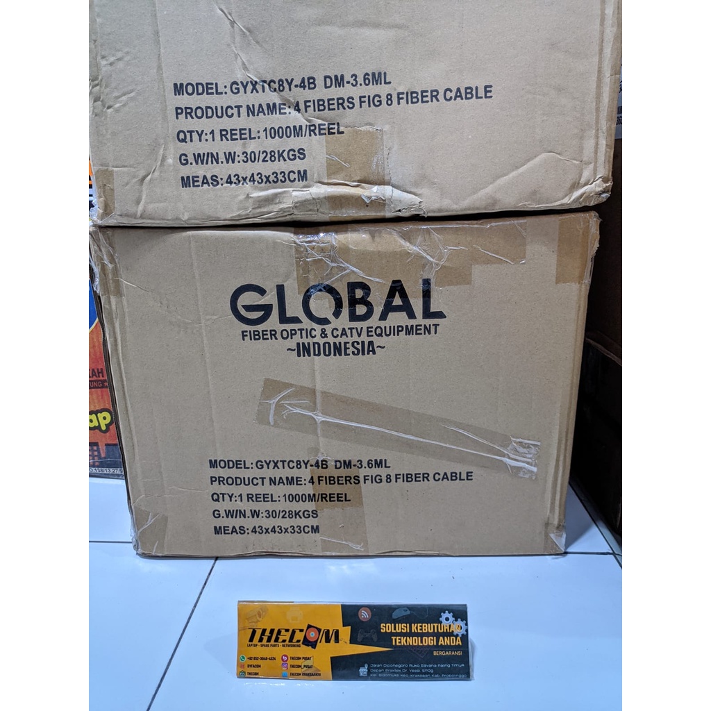 Jual Kabel Fiber Optik Global Dropcore 4 core fig 8 + PE TYPE ARMOURE 3,6ml 1000M G657A1 ...