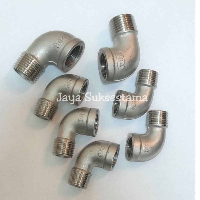 Jual Street Elbow SS304 drat 3/8 inch / Elbow Drat Luar stainless 3/8 inch SUS 304 | Shopee ...