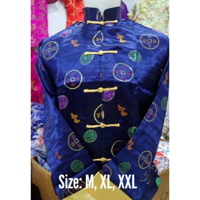Jual Cheongsam Pria Lengan Panjang Khusus Biru | Shopee Indonesia